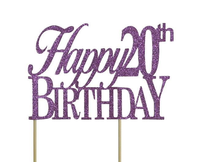 All About Details Purple Happy-20th-birthday Cake Topper Review