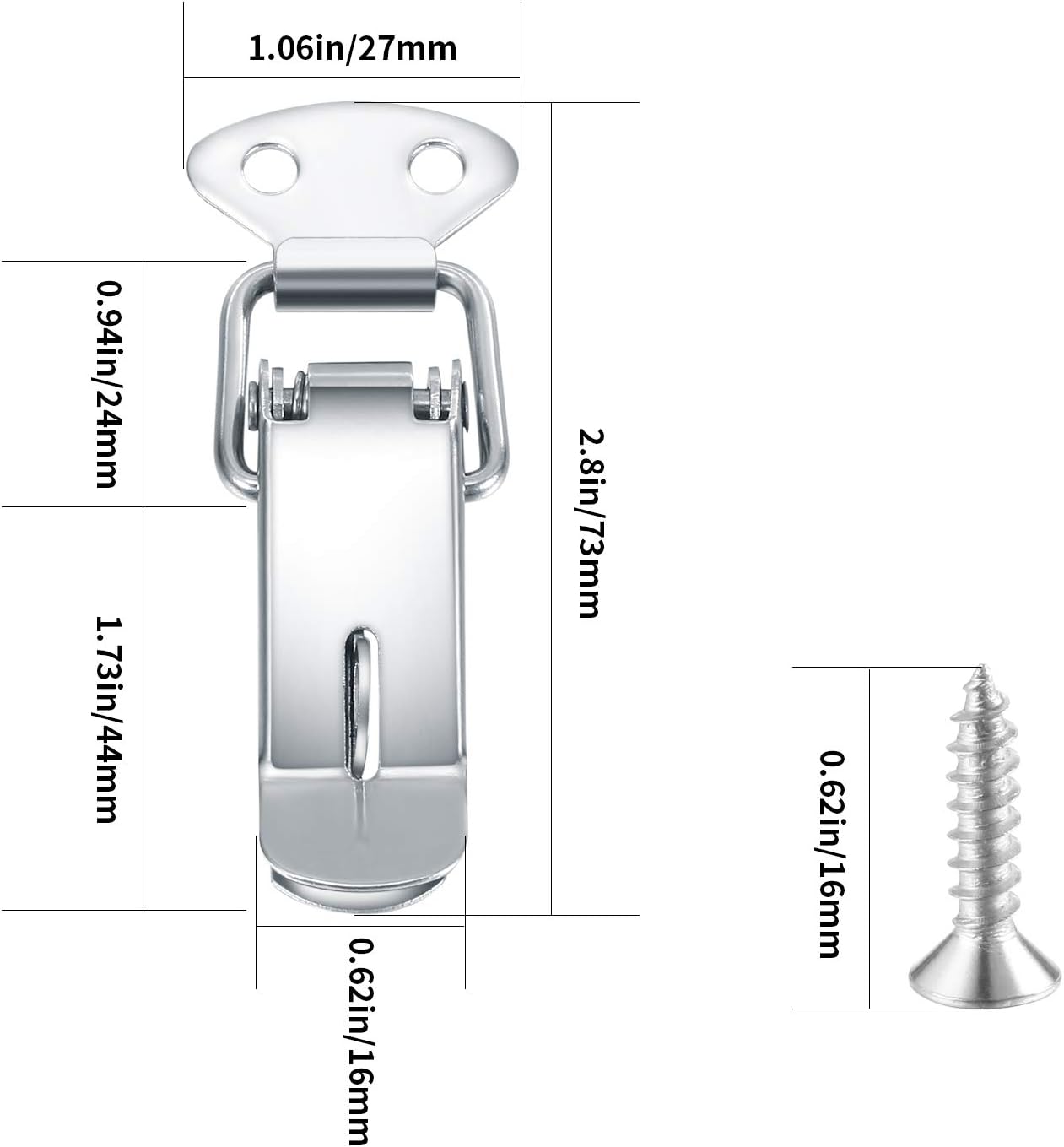 10 Pcs Spring Loaded Toggle Latch Stainless Steel Catch Clamp Clips ...