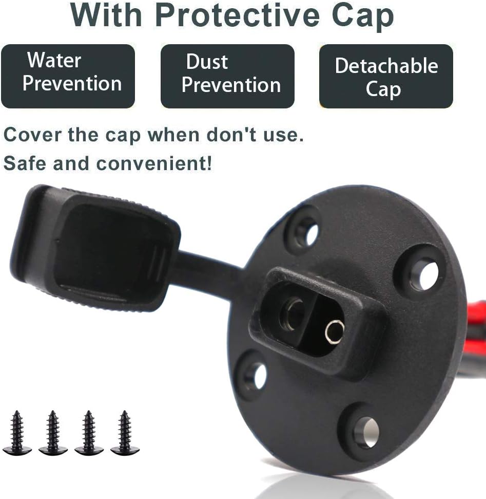 iMESTOU SAE Plug Solar SAE Socket Weatherproof Sidewall Port DIY Cord ...