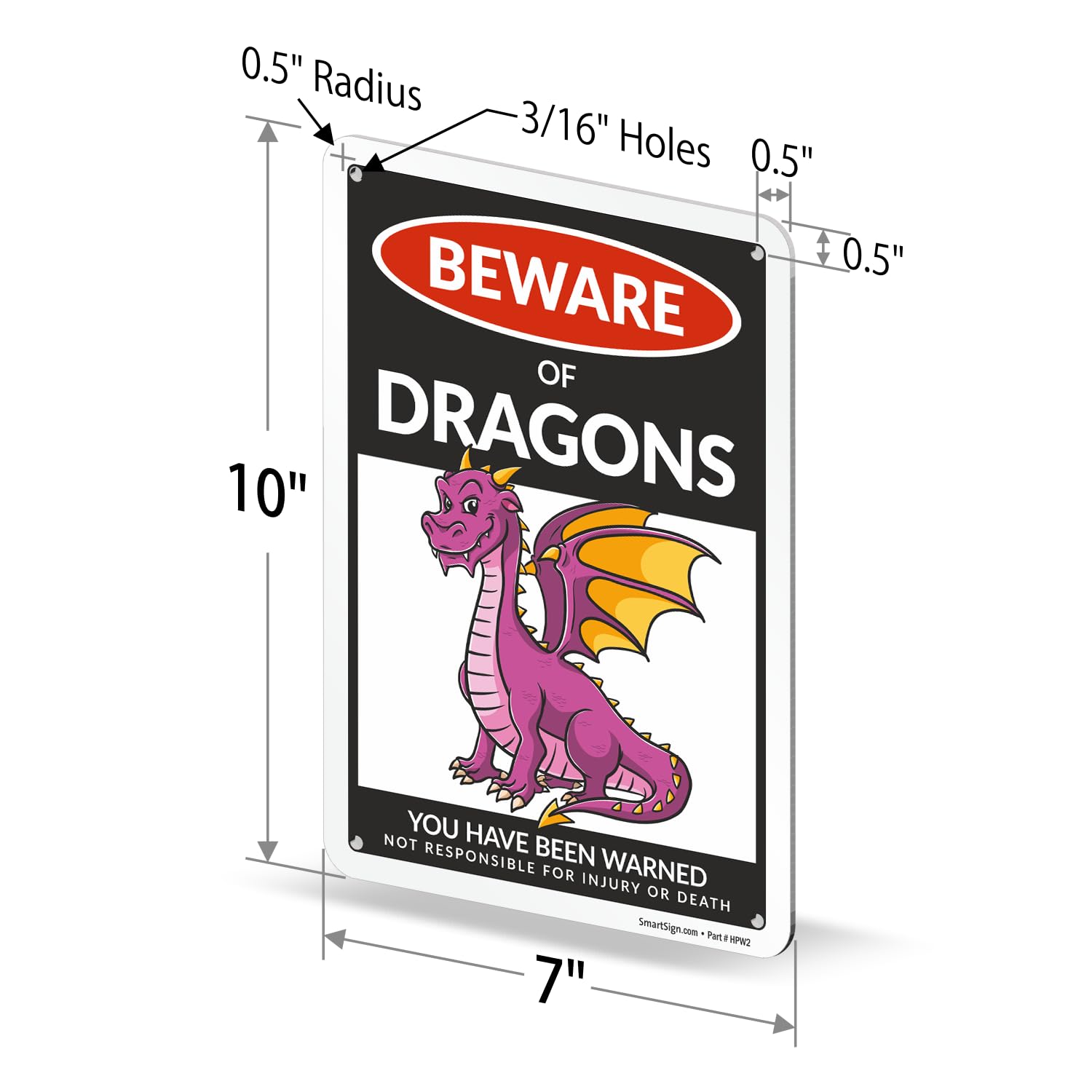 Mua SmartSign Funny Beware Of Dragons Warning Sign - 10"x7", 40 mil ...