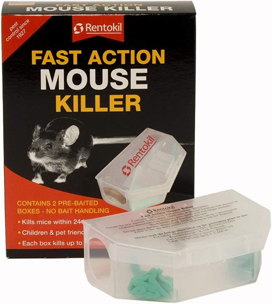 Rentokil Fast Action Mouse Killer 2 Pre-Baited Boxes: Amazon.co.uk ...