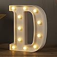HXWEIYE Light Up Letters D, LED Marquee Letters Lights Sign 26 Alphabet ...