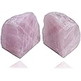 Amazon.com: AMOYSTONE Rose Quartz Crystal Stone Bookends Small Bookcase ...