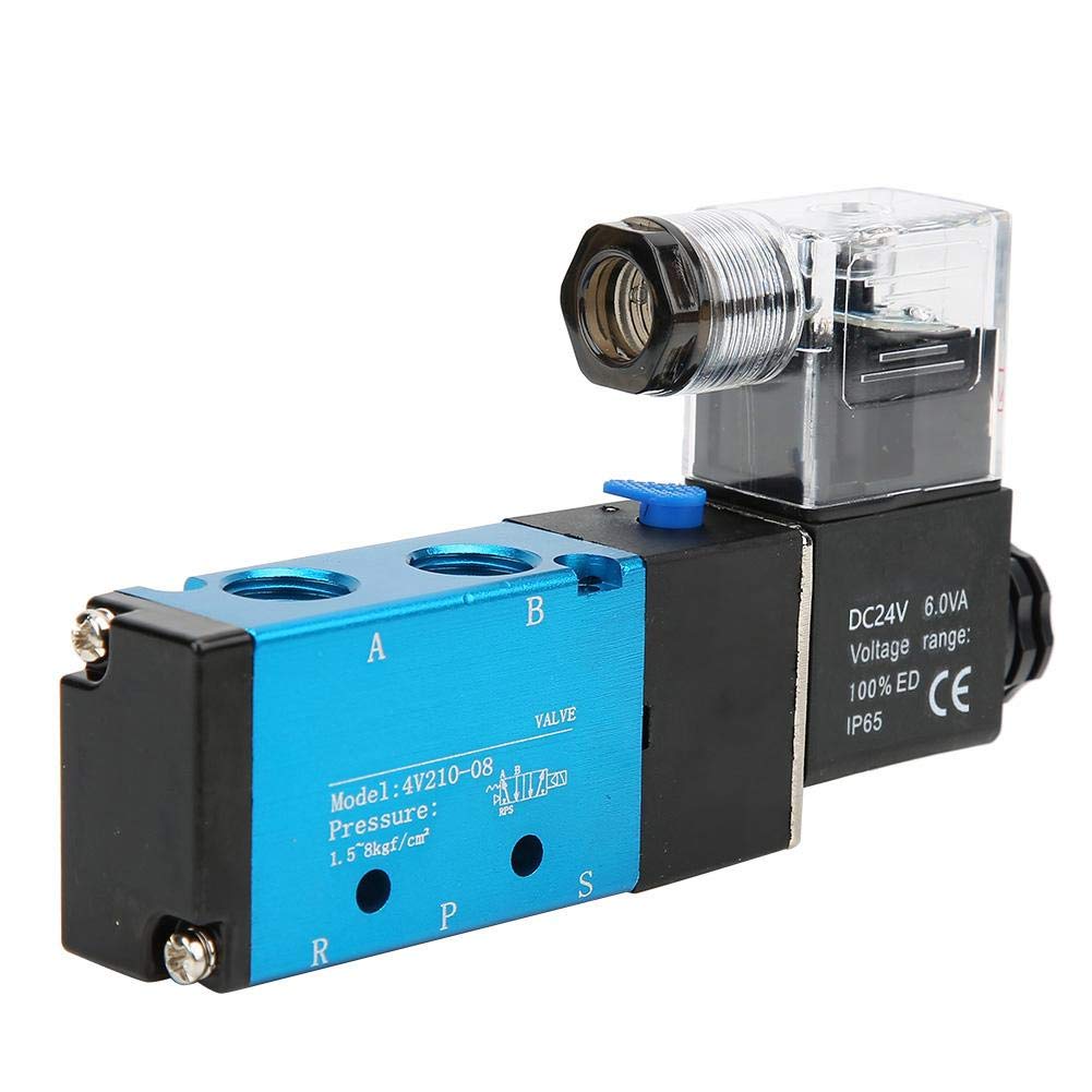 Industrial & Scientific DC24V 2 Position 5 Port Solenoid Valve PT1 ...