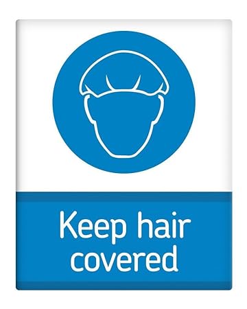 Keep hair covered food 8x10" Metal Sign workplace safety 220: Amazon.co ...