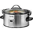 VEVOR Slow Cooker, 7QT 280W Electric Slow Cooker Pot with 3-Level Heat ...