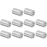 uxcell 20pcs Aluminum Spacer 5mm Bore 10mm OD, 5mm Length Screw ...