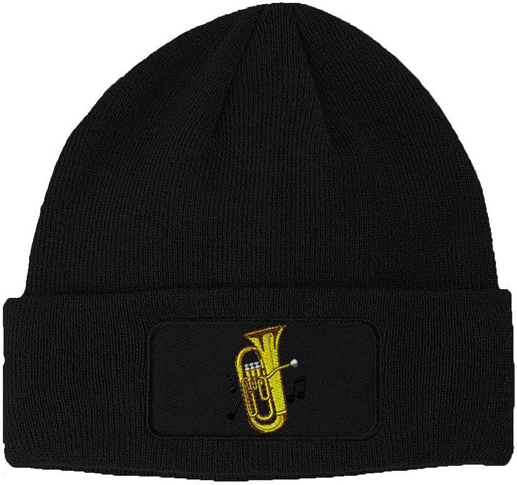 Custom Patch Beanie Music Instrument Euphonium Embroidery Acrylic Skull ...