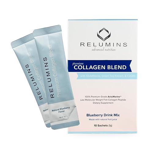Relumins Marine Collagen Drink Mix 5000mg Type I, II, III Peptides with ...
