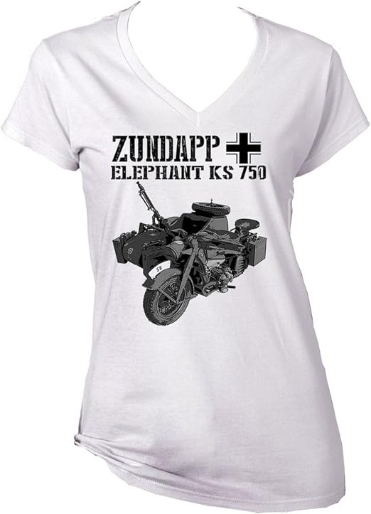 teesquare1st Women's ZUNDAPP Elephant KS 750 Germany WWII 1 White T ...