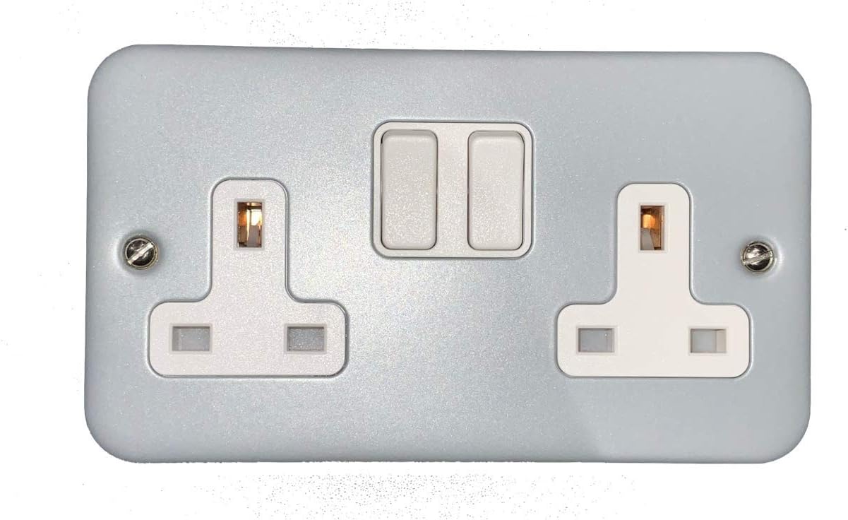 Metal Clad Switch Socket 2 Gang 13A – BigaMart
