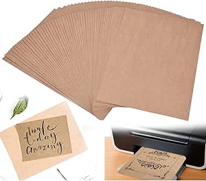 BETOY Papel kraft, Papel de estraza, 100 hojas, DIN A4 cartón natural ...