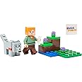 Amazon.com: LEGO Minecraft Mini Set: Alex Minifigure with Wolf and Bone ...
