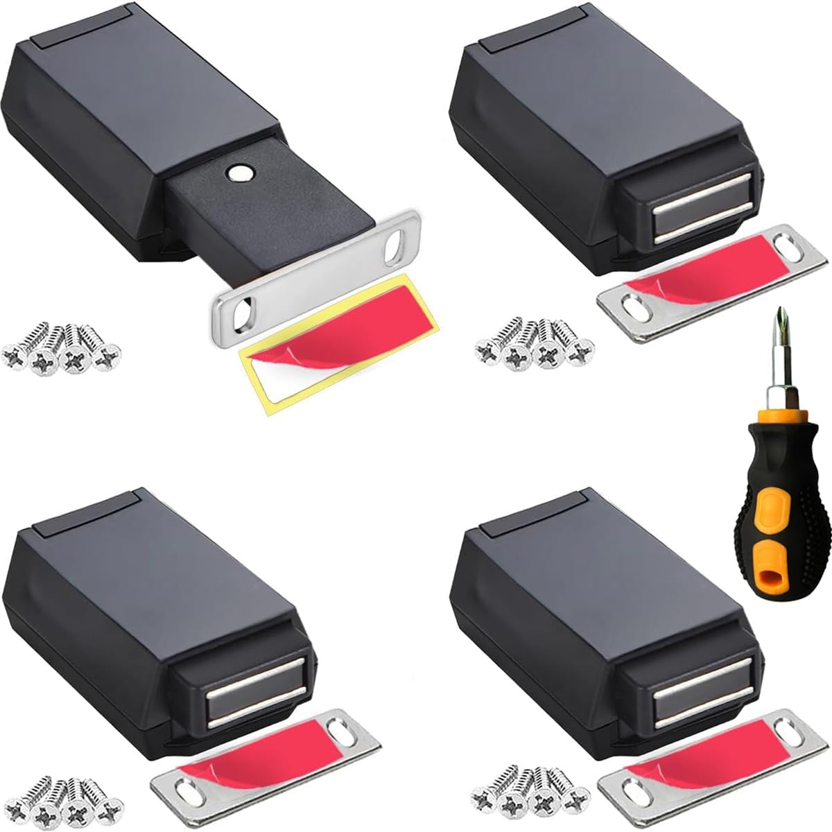 Magnetic Push to Open Cabinet Hardware CBRIVE 4Pack Heavy Duty Push ...