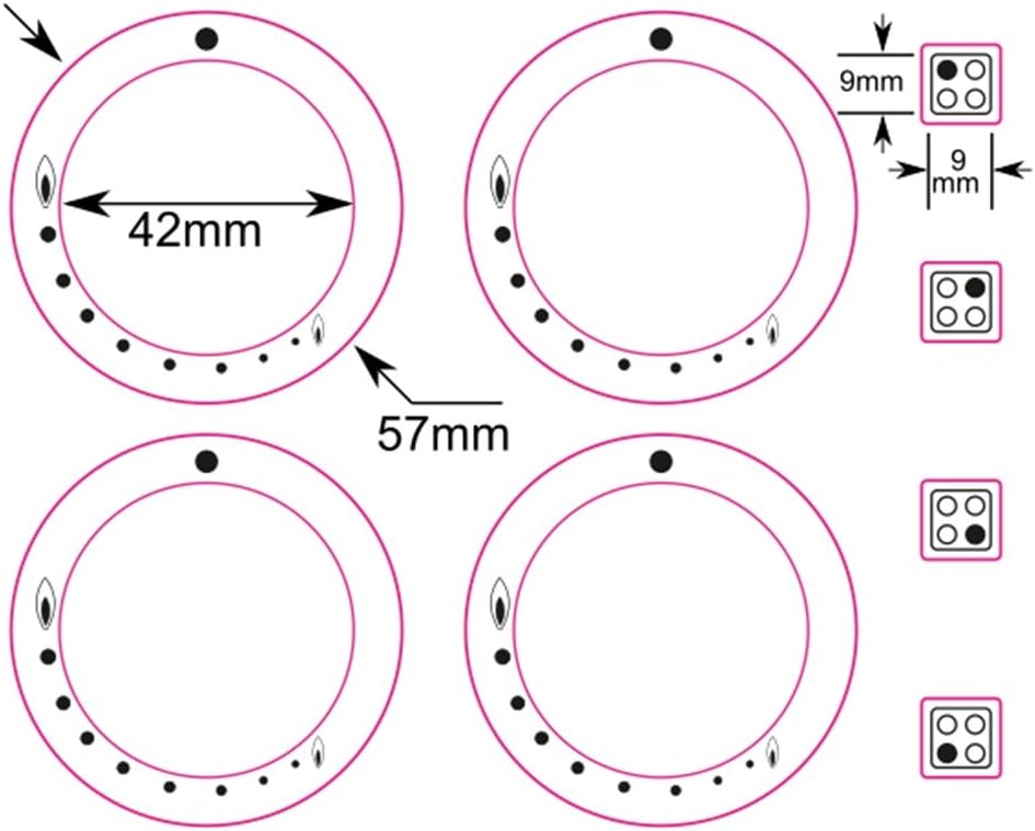 Replacement Hob Stickers Black on Transparent PVC – BigaMart
