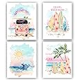 Amazon.com: Beach Nursery Decor Poster, Beach Wall Art,Surf Girl ...