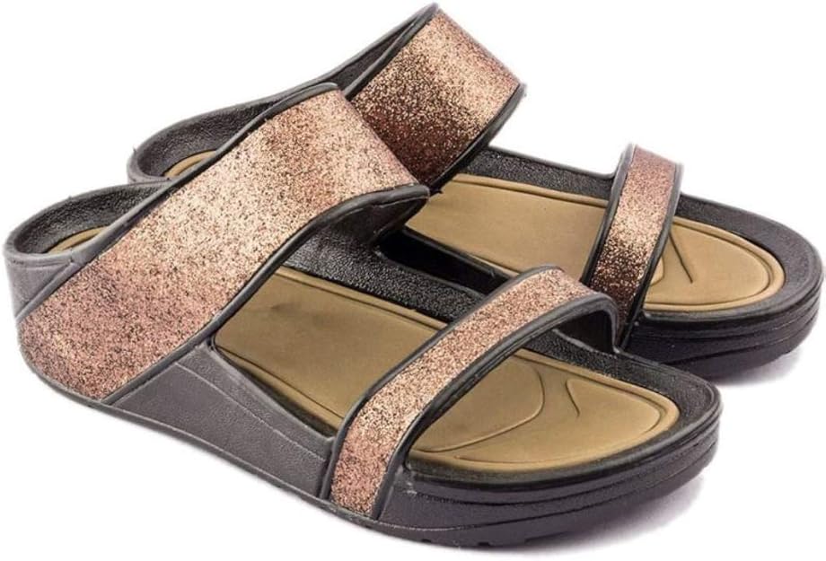 ADDA Women's Gold PVC Slippers - 7 UK/India: Amazon.in: Shoes & Handbags