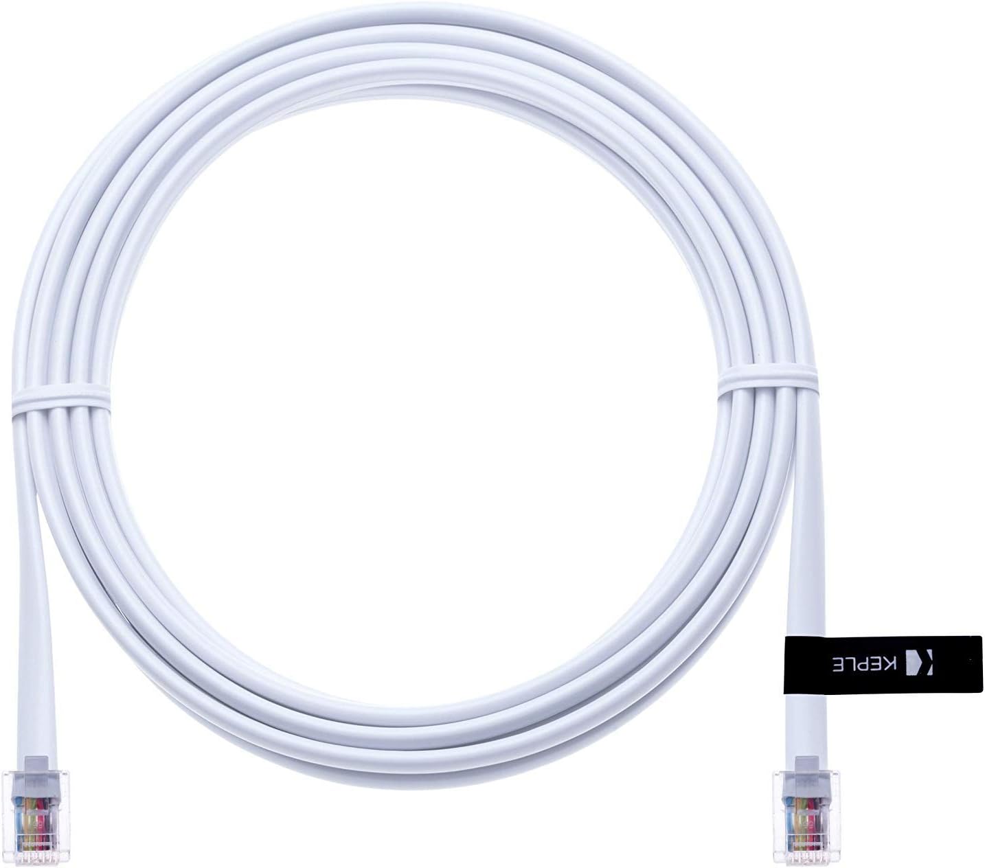 RJ12 to RJ12 Cable 2m 6P6C Flat Extension Lead Phone Cord Telephone ...