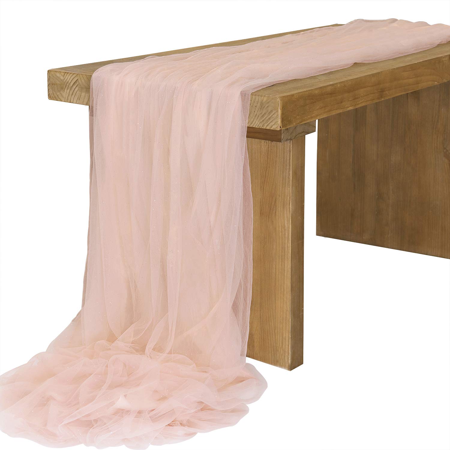 Ling's moment 30x195 inch Extra Long Tulle Table Runner for Wedding ...
