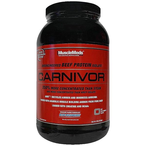 MuscleMeds Carnivor Beef Protein Isolate Powder, Blue Raspberry, 56 ...