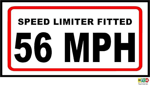 100X50MM 56 MPH SPEED LIMITER FITTED STICKER VAN BUS CAR COACH BUSINESS ...