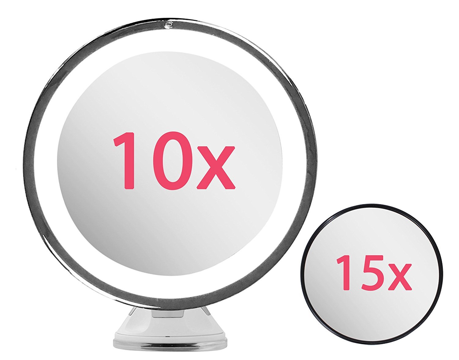 Lighted Makeup Mirror 10X Magnifying With True Daylight LED Mount Or