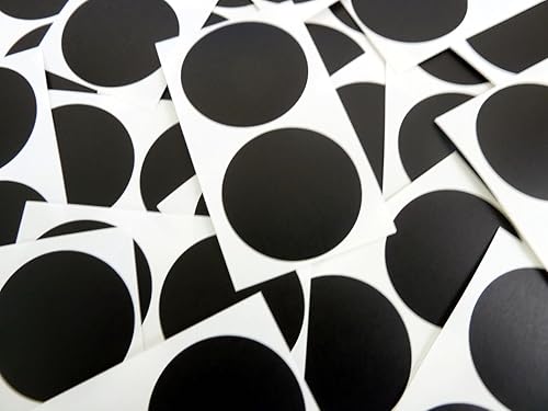 100 Black Round Stickers - Sticky Coloured Self Adhesive Labels for ...