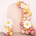Amazon.com: Daisy Balloon Garland Arch Kit 100Pcs White Groovy Daisy Flower Retro Pink Blush ...