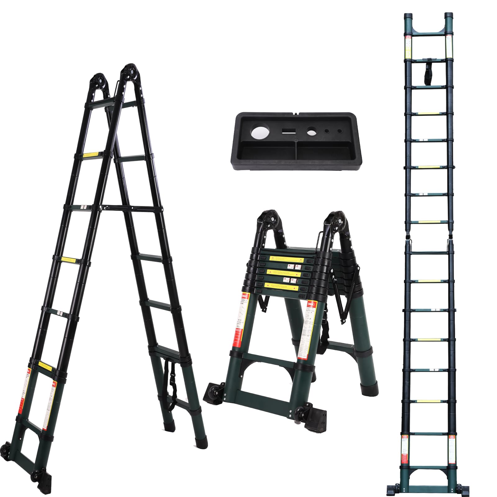 Dajianglx 16.5FT Telescoping Ladder A-Frame Aluminum Extension Ladders ...