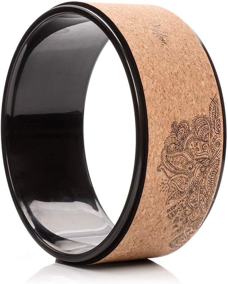 meteor Yoga Wheel Natural Cork Strong Premium Pilates Roller Designed ...