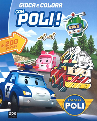 Gioca con gli sticker. Robocar Poli. Con adesivi: 9788893092449: Amazon ...