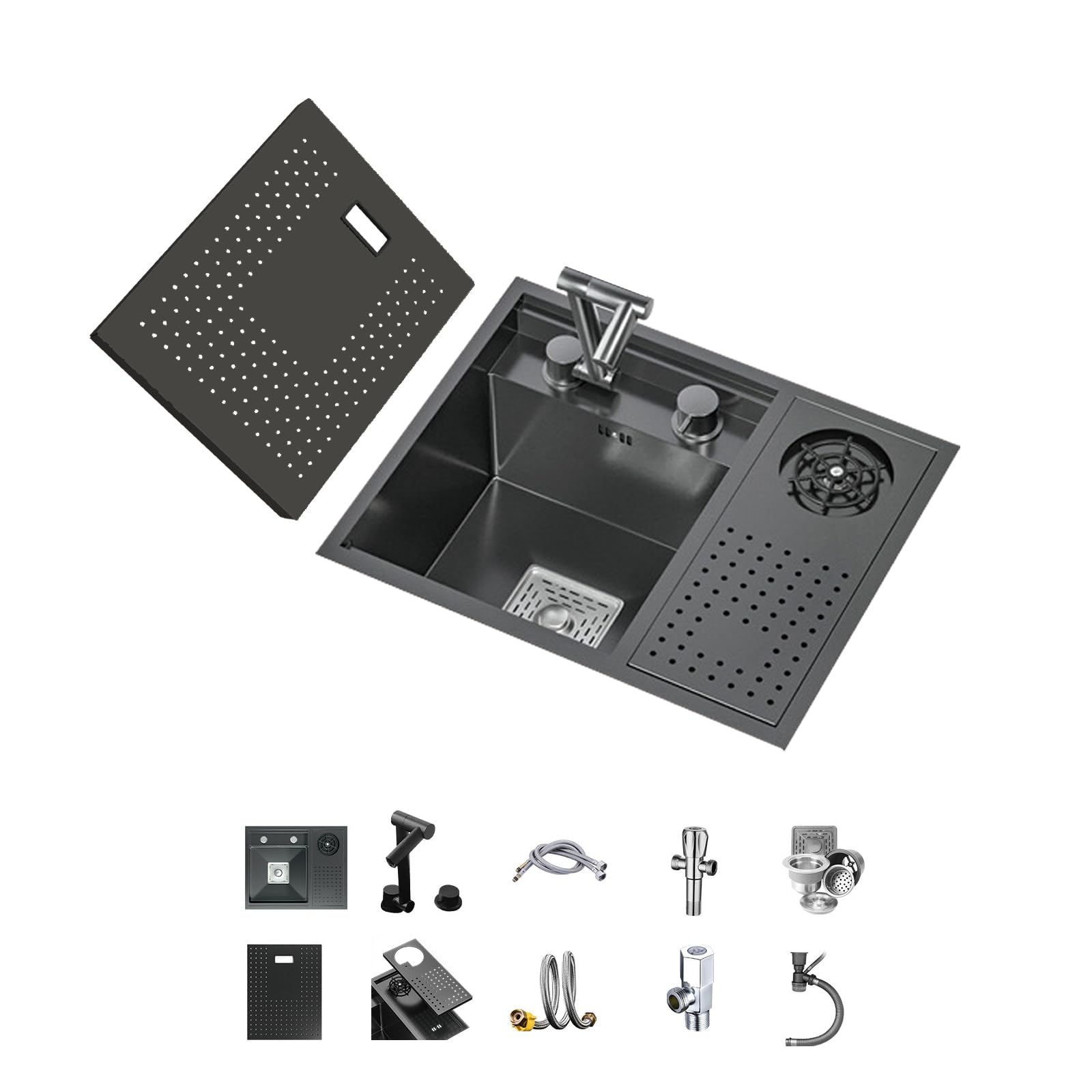 Bar Sink 21.6 x 17.7 Inch Topmount Smart Kitchen Sink Stainless Steel ...