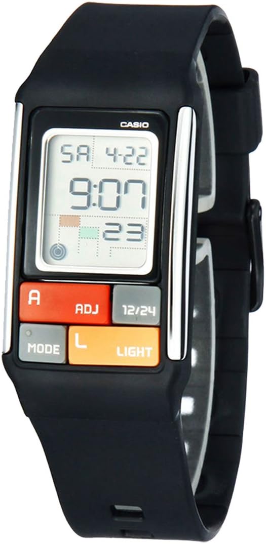 Casio Ladies Poptone Multi Function Digital Black Resin Band Watch [LDF ...
