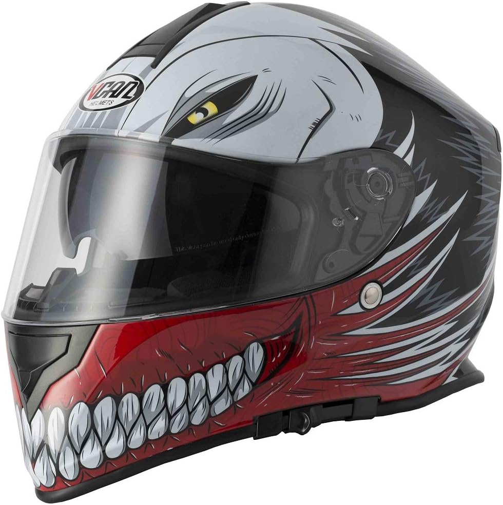 VCAN V127 Full Face Double Sun Visor Motorbike Motorcycle Helmet Hollow ...