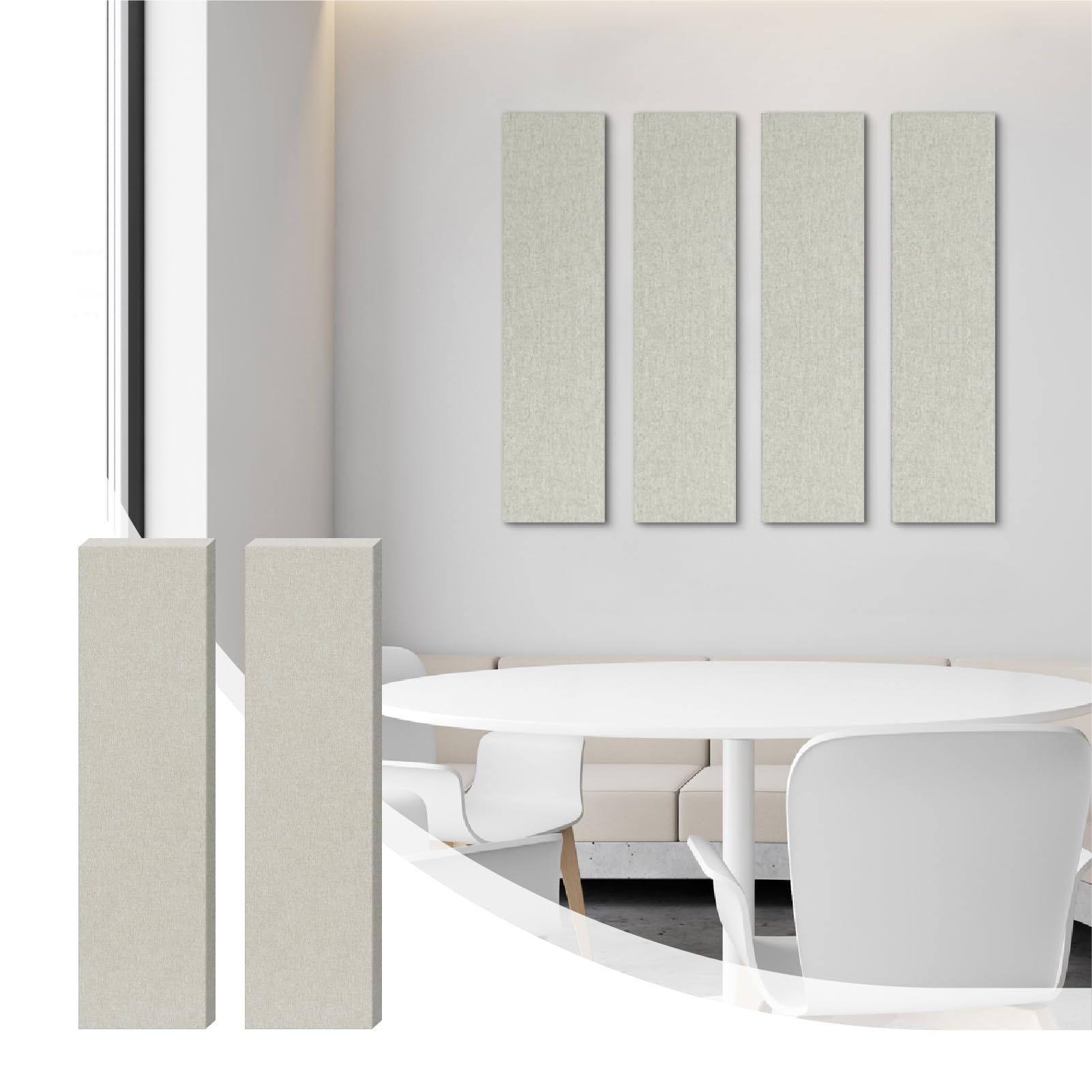 Olanglab Fabric Acoustic Panels Sound Absorbing 2 Pack, 48x12x1'' Sound ...