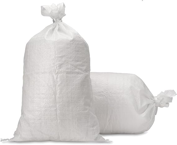 Sand Bags - Empty White Woven Polypropylene Sandbags w/ Ties, w/ UV ...