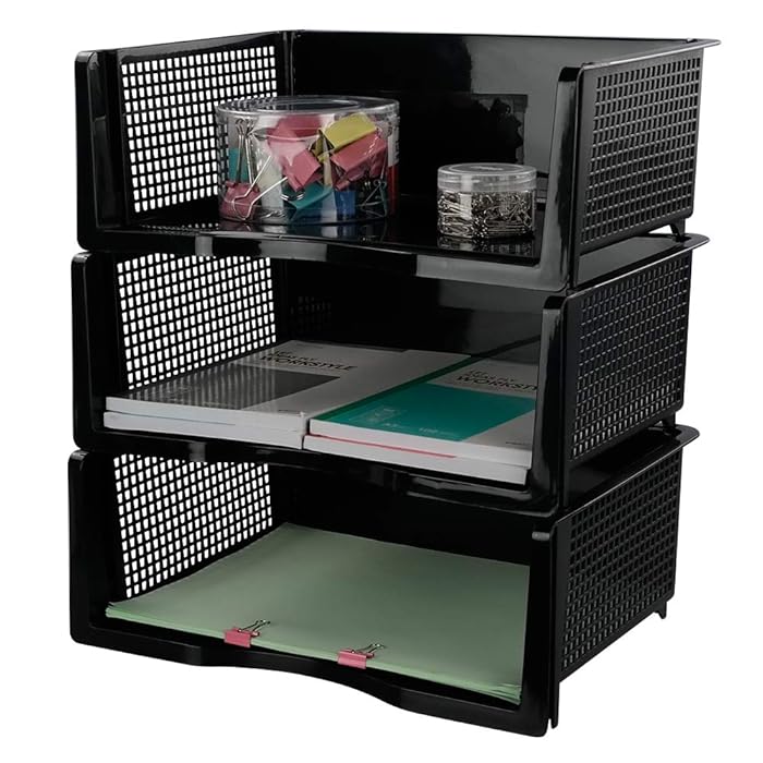 Buy Neadas Plastic File Tray Supports Desktop Organiser A4 Document ...