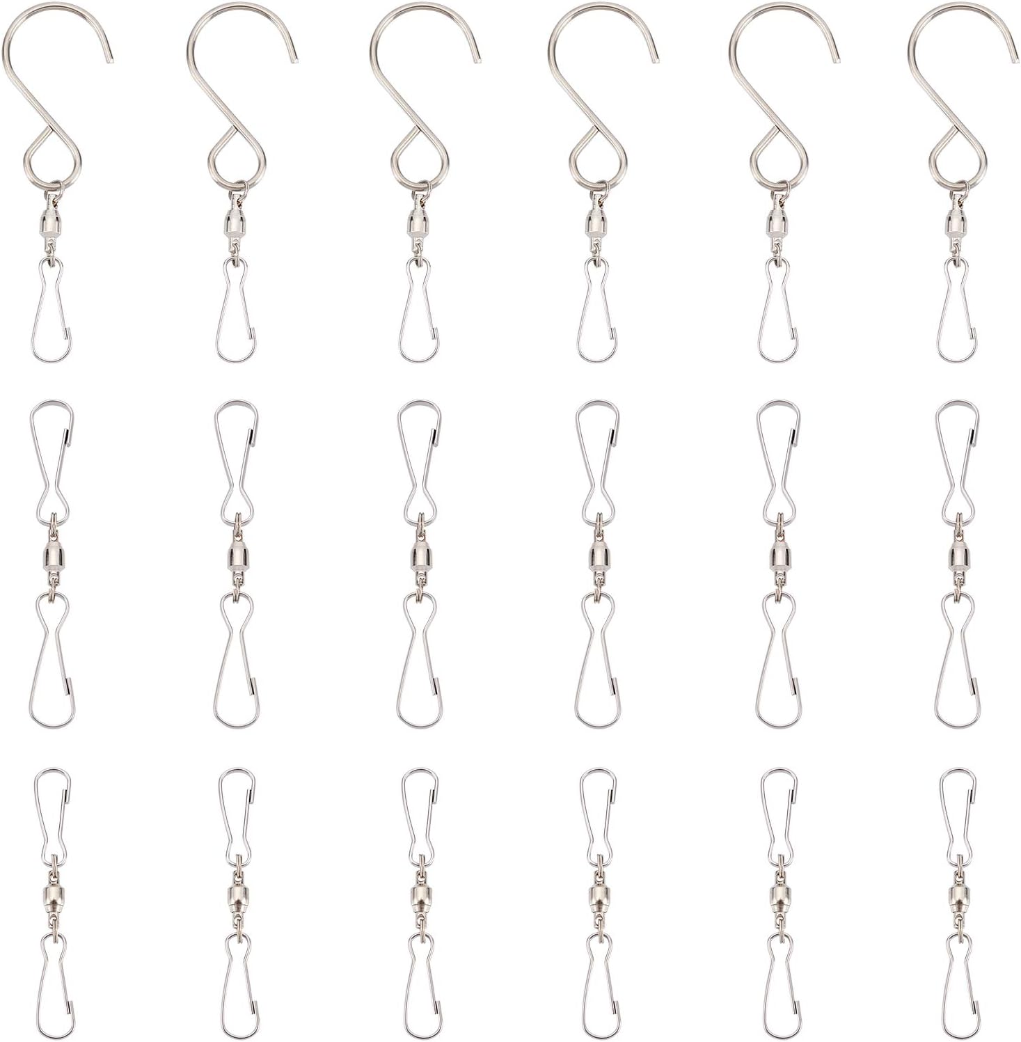 CHGCRAFT 30 Pcs Stainless Steel Spinning Dual Clip Swivel Hooks for ...