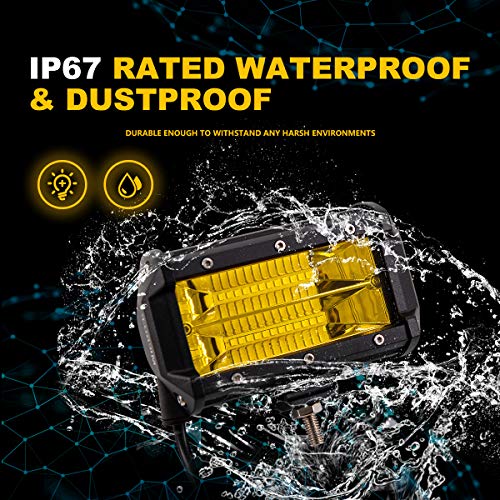 LED Lights Bar Car and Truck Fog Lights 5 Inch 72W Amber Light Work ...