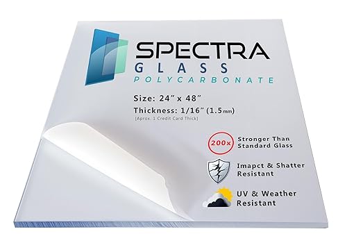 24" x 48" (1/16" Thick) Spectra Glass Clear Polycarbonate Plastic Sheet ...