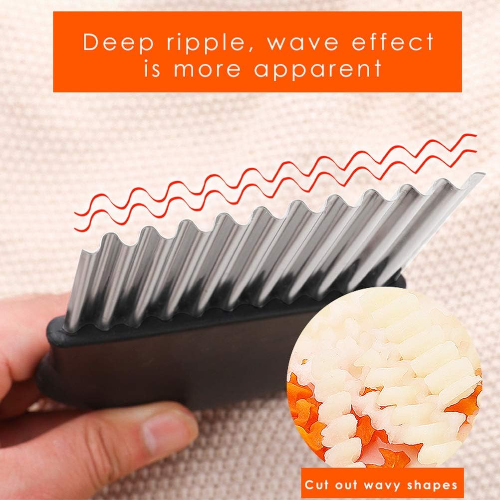 kuou Potato Cutter, Stainless Steel Wavy Cutting Knife for Fruits and ...