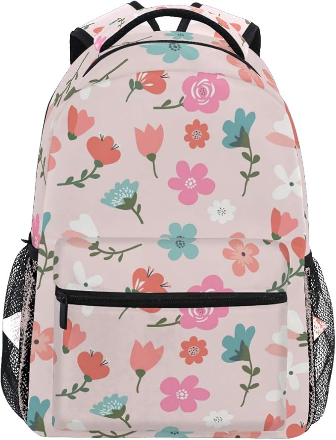 Cute Colorful Flowers Backpacks College School Book Bag Travel Hiking ...