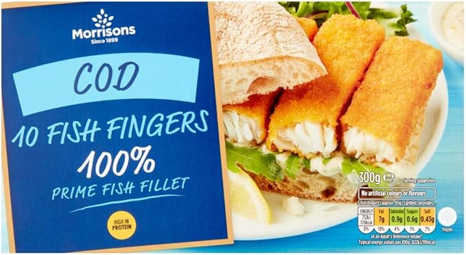 Morrisons 10 Cod Fish Fingers, 0.328 kg (Frozen): Amazon.co.uk: Grocery