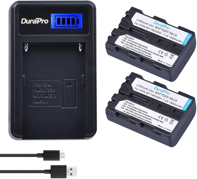 DuraPro 2Pcs NP-FM500H NP FM500H Battery + LCD USB: Amazon.co.uk ...