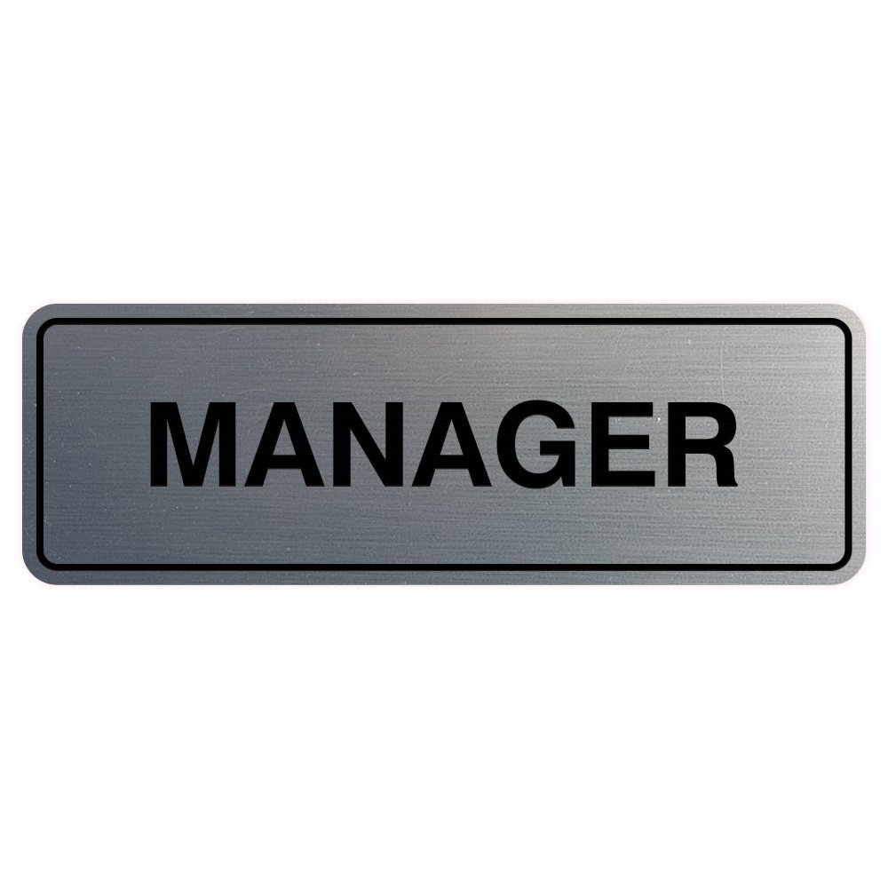 Amazon.com: Standard Manager Door/Wall Sign - Silver - Medium: Office ...