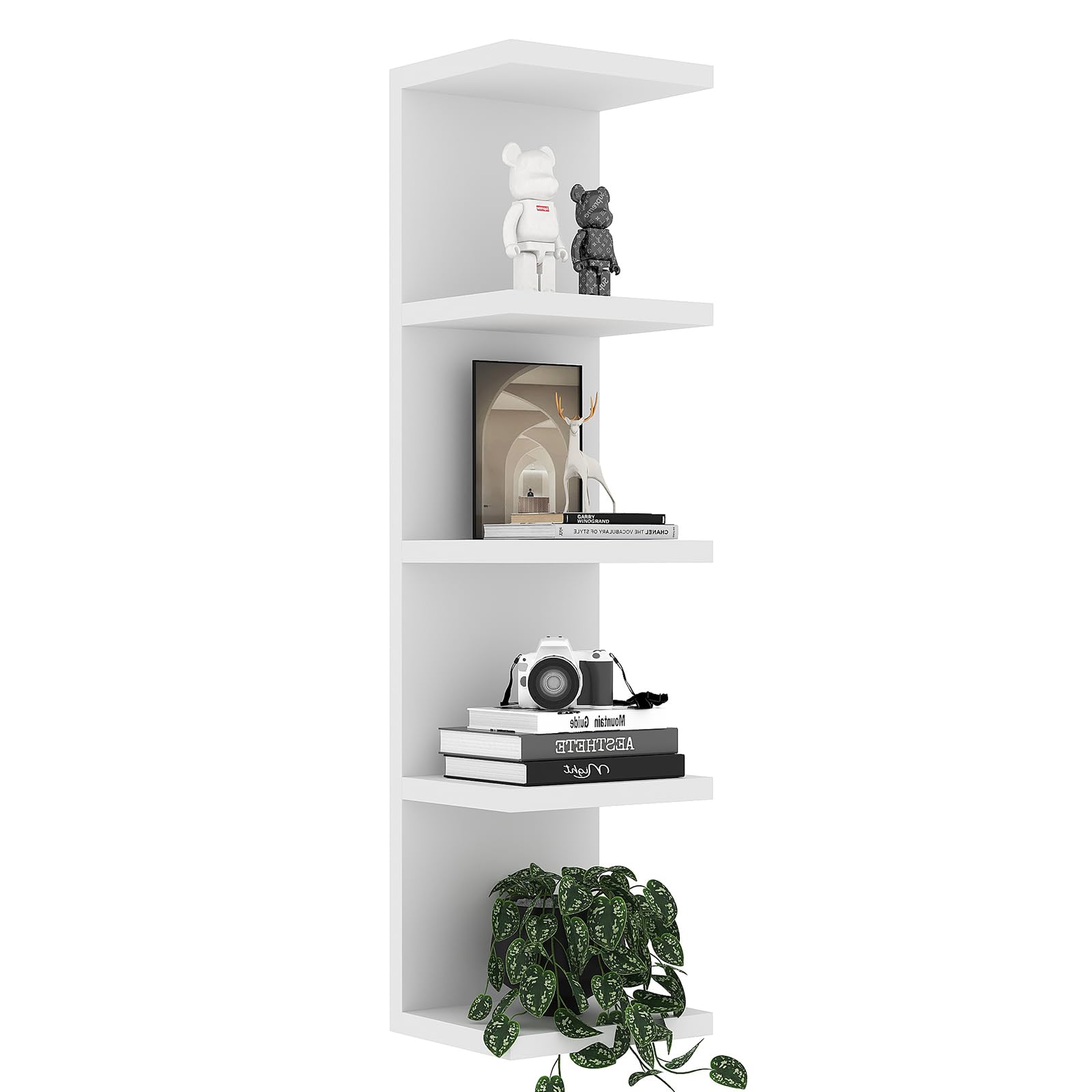 LitaEther 5 Tier Lack Floating Shelf, White Wall Shelf Unit,Display ...