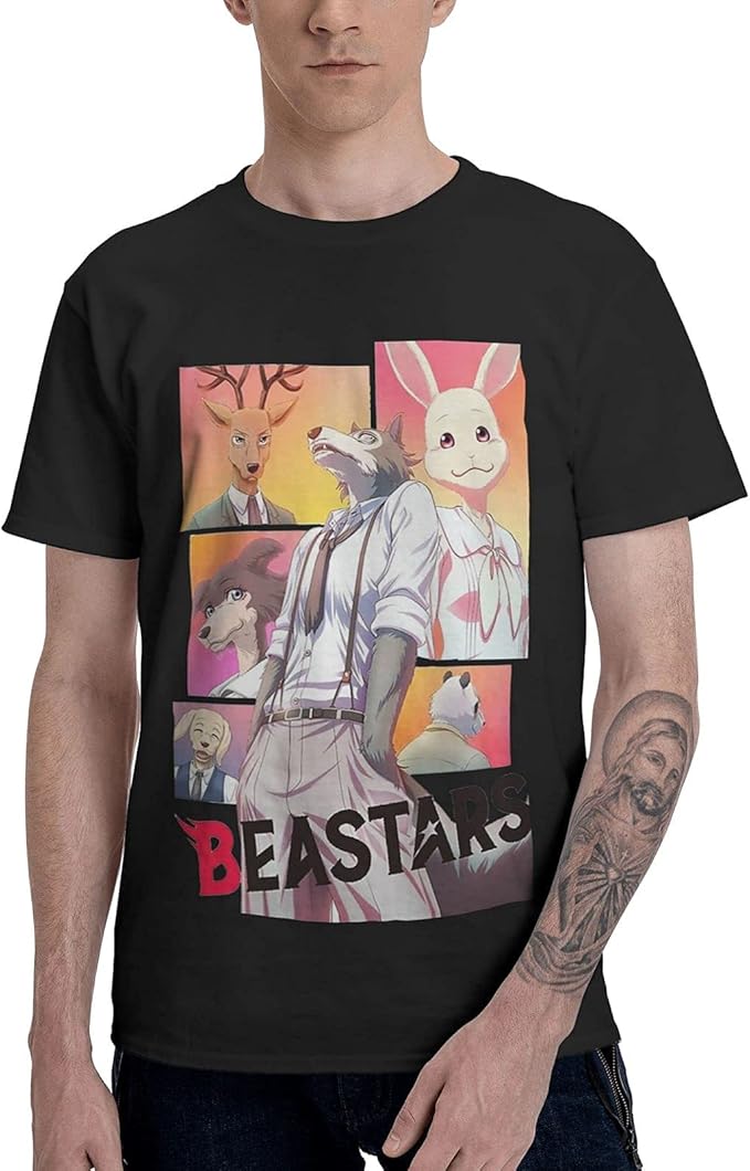 T-Shirts Men's Crew Neck Casual Tee Fashion Short Sleeve Basic Beastars ...