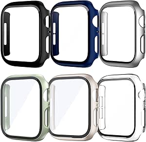 Amazon.com: Cuteey 6 Pack for Apple Watch SE 2 Series 6 5 4 44mm Hard ...