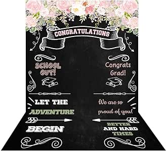 Amazon.com : Allenjoy 5x7ft Congratulate Graduation Backdrop Class of ...