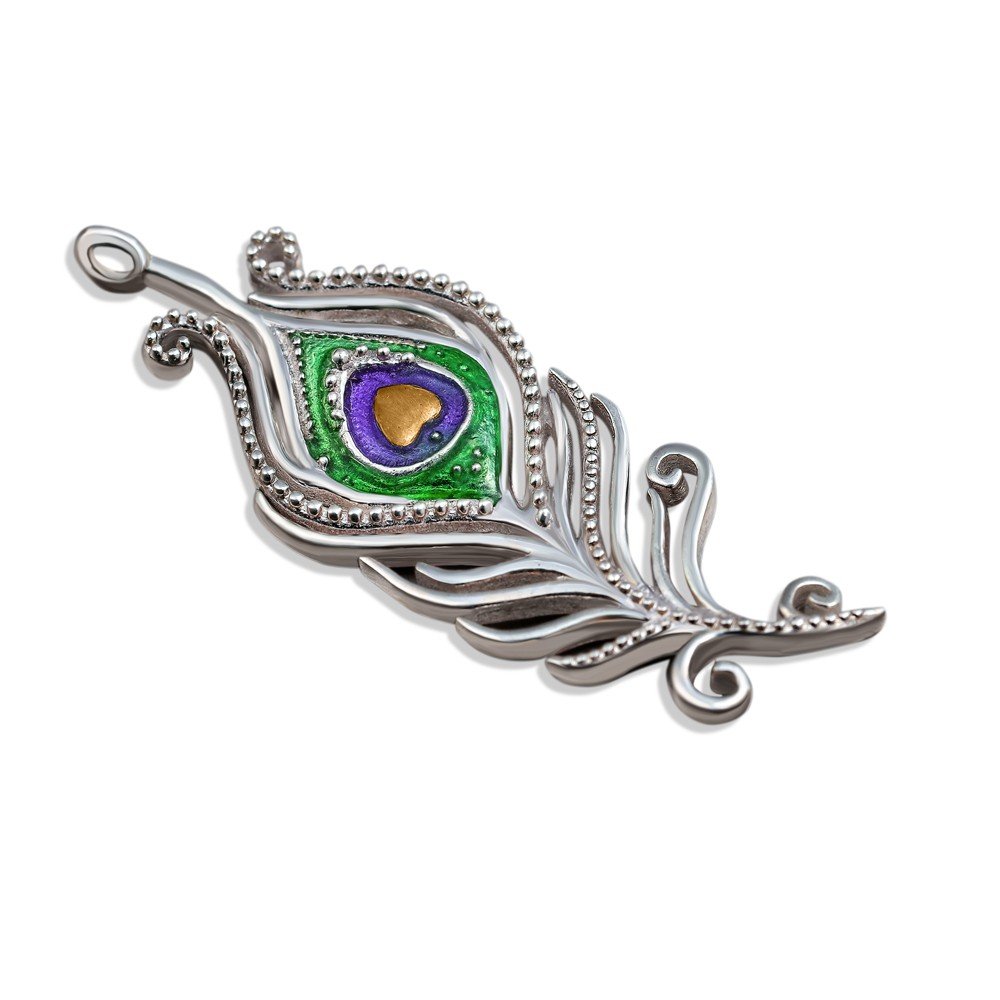 Buy Enameled Brij Mayur Pankh Pendant Exclusively by Prabhurajj at ...